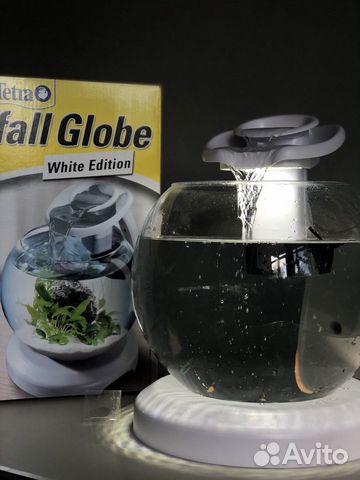 Аквариум Tetra Duo Waterfall Globe круглый, белый